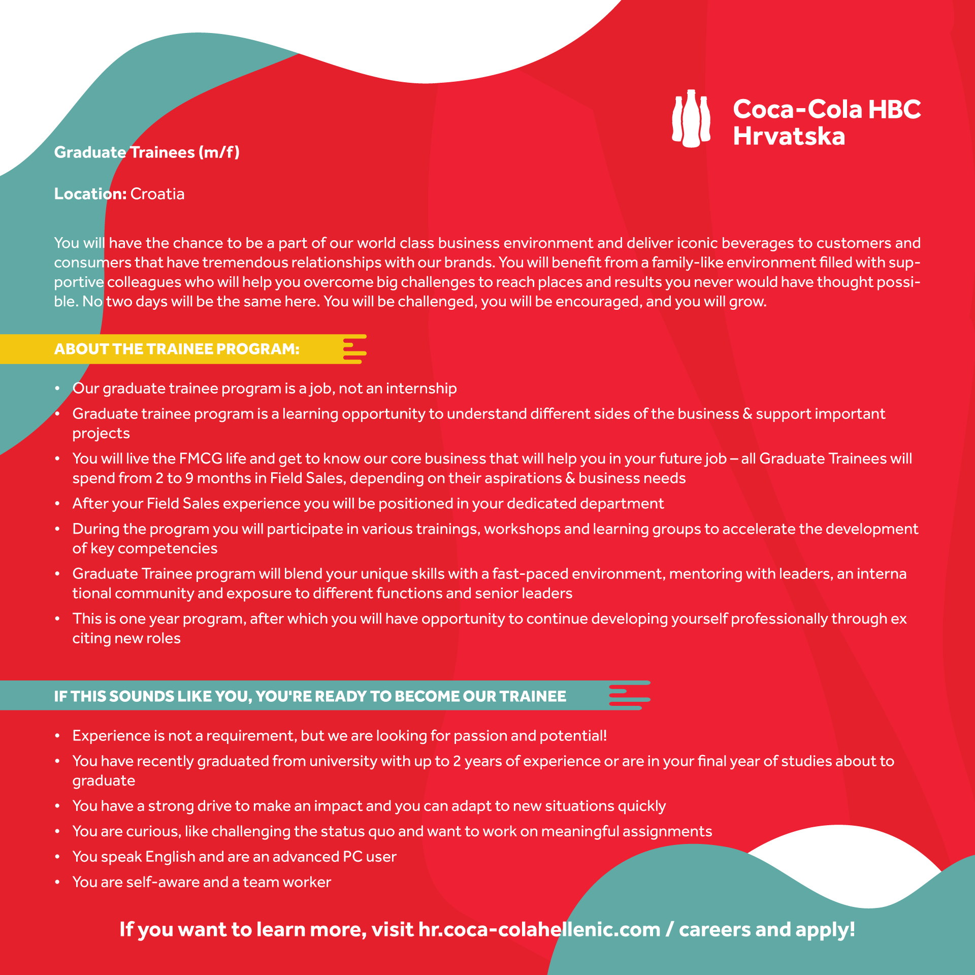 Coca Cola - Graduate trainee program - Tehničko veleučilište u Zagrebu